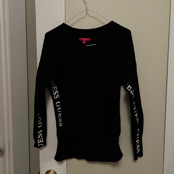 Guess | Sweaters | Black White Guess Logo Sweater | Poshmark